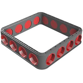 Modula® trekput ring - invoer - 600x600x150 mm - 16 uitgangen